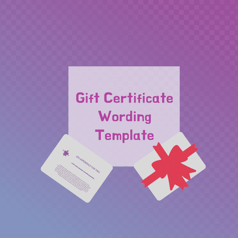 Gift Certificate Wording Template Enjovia